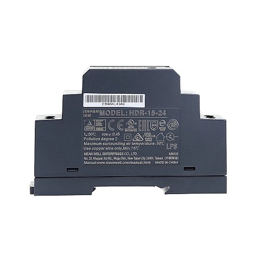 HDR-15-24 | HDR-15-24 MEANWELL 15W 24VDC 0.63A 115/230VAC Ultra Slim ...