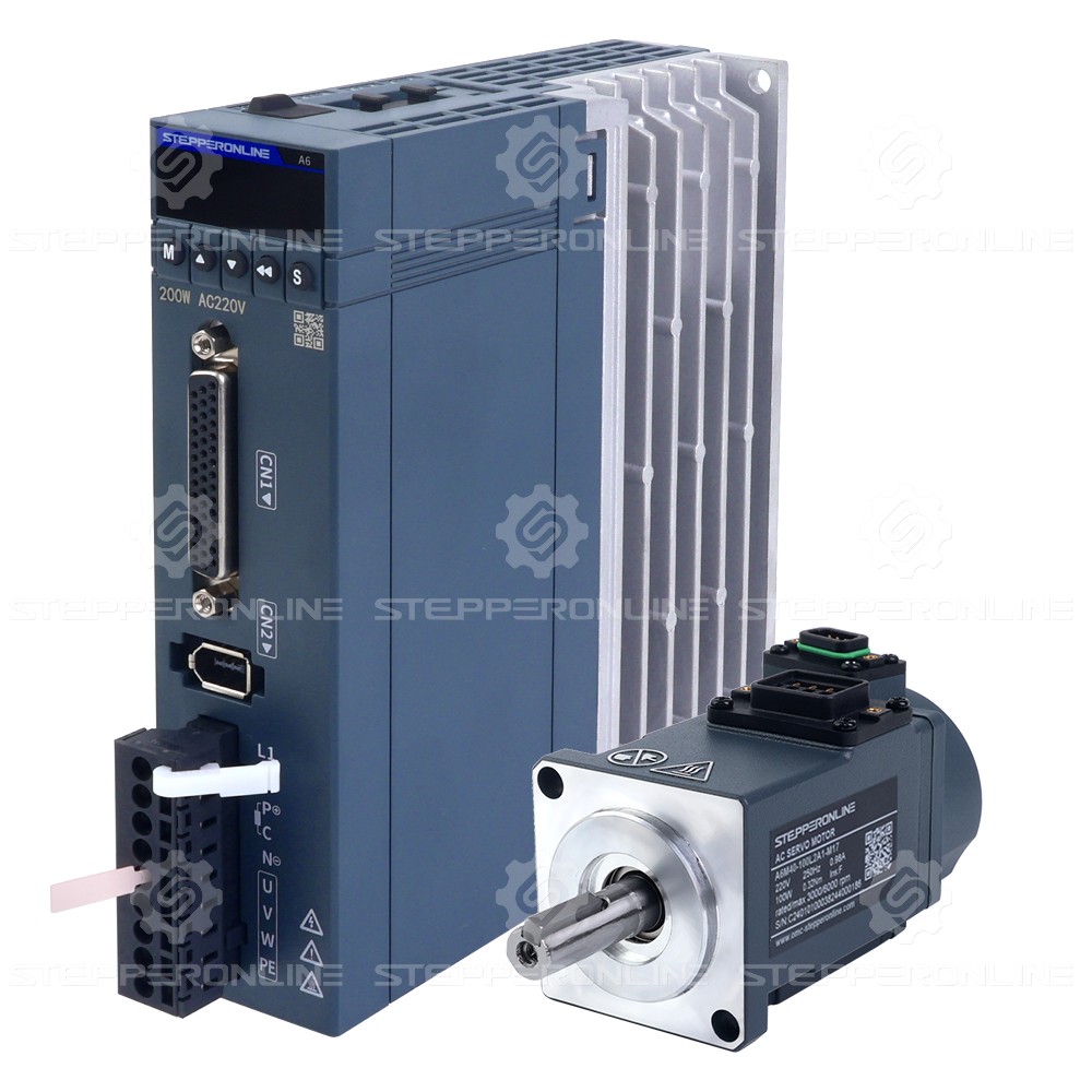 A6 Series 100W RS485 AC Servo Motor Kit 3000rpm 0.32Nm 17-Bit Absolute ...