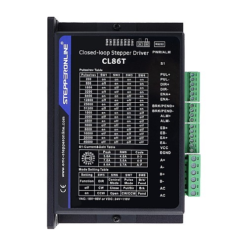 1-CL86T-P45-V41 | TP Series 1 Axis Closed Loop Stepper CNC Kit 4.5Nm(637.25oz.in) Nema 34 Motor ...